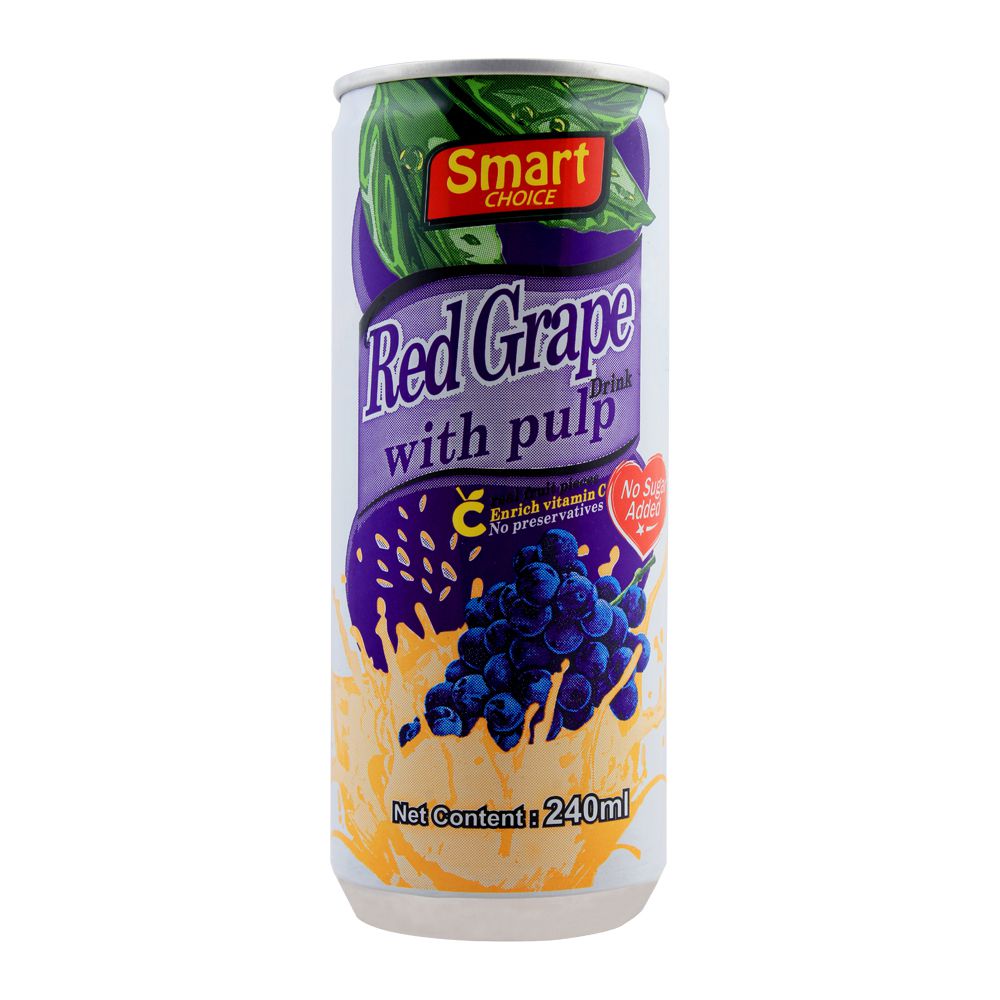 Buy Smart Choice Red Grape Fruit Drink With Pulp, No Added Sugar, 240ml ...