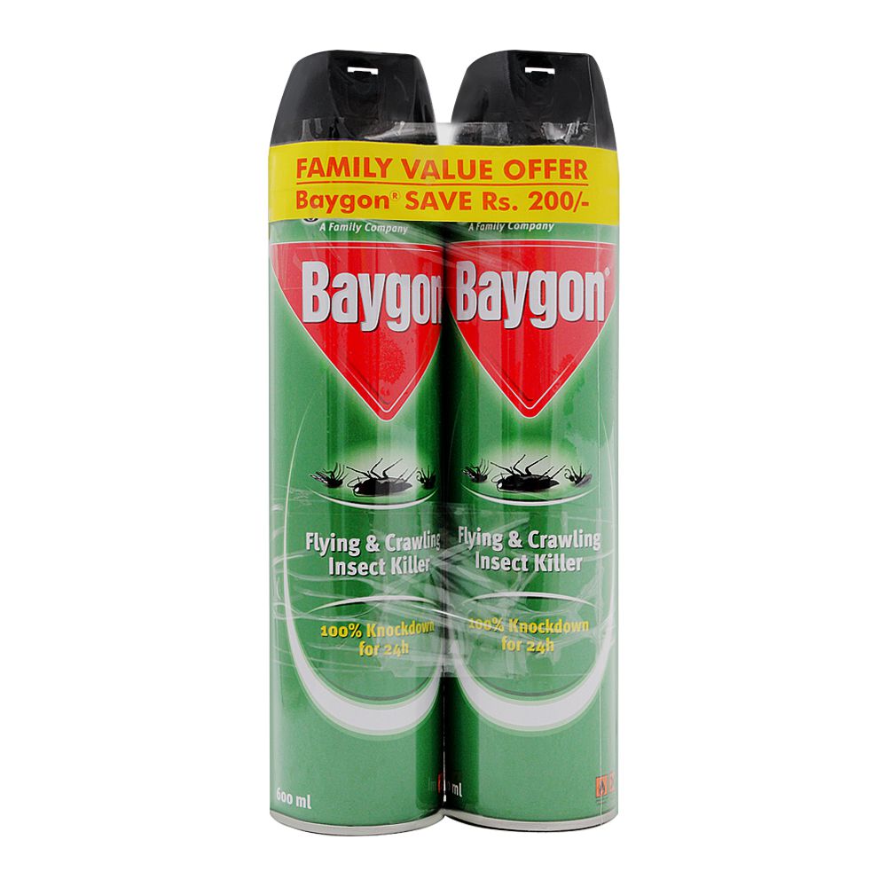 Order Baygon Flying & Crawling Insect Killer Spray Saver Pack, 2x600ml ...