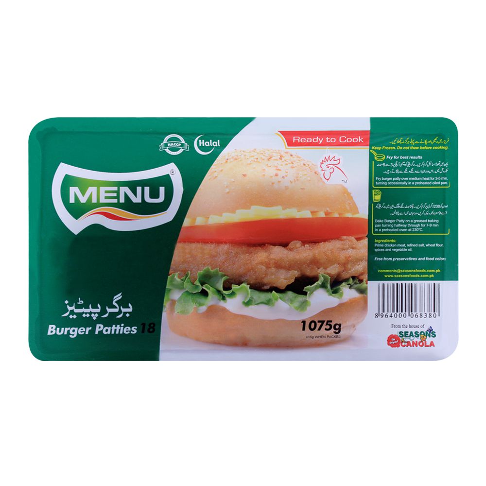 Order Menu Burger Patties, 18 Pieces, 1075g Online At Discounted Price ...