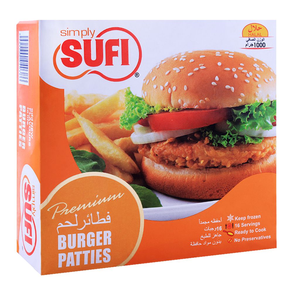 Buy Sufi Chicken Burger Patties, 16 Servings, 1000gm Online At ...